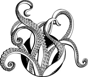 Octopus tentacles glyph icons Royalty Free Vector Image
