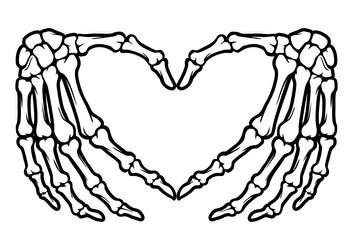 Bone signs skeleton love finger skull Royalty Free Vector