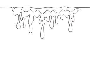 Continuous one line drawing water drips Royalty Free Vector