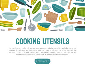 Cooking class and kitchen utensil banner design Vector Image