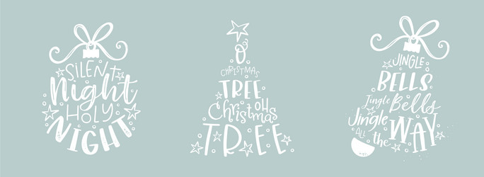 Lovely hand written christmas design with various Vector Image