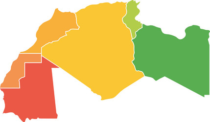Map maghreb countries - northwest africa states Vector Image