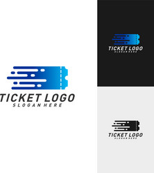 Quick ticket logo template design emblem Vector Image