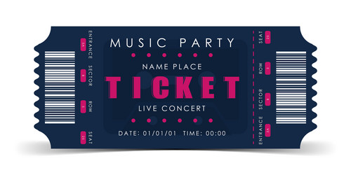 Ticket sample design template Royalty Free Vector Image
