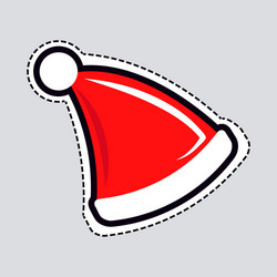 Red hat santa claus cut line Royalty Free Vector Image