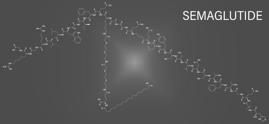 Semaglutide molecule skeletal formula Royalty Free Vector