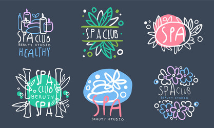 Spa club logo design collection beauty Royalty Free Vector