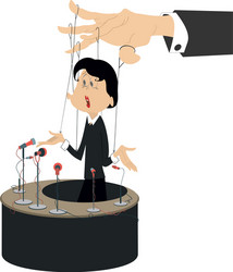 Man and puppet woman concept Royalty Free Vector Image