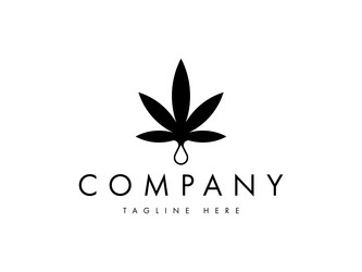 Cannabis cbd oil drop logo design Royalty Free Vector Image