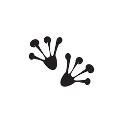 Frog footprint black amphibian leg trace mark Vector Image