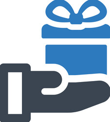 Gift in hand icon Royalty Free Vector Image - VectorStock