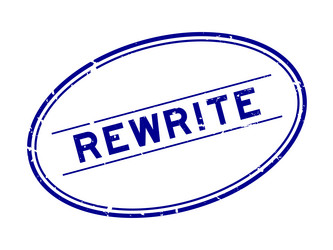 Grunge red rewrite word oval rubber seal stamp Vector Image