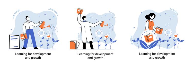 Learning for development and growth self-learning Vector Image
