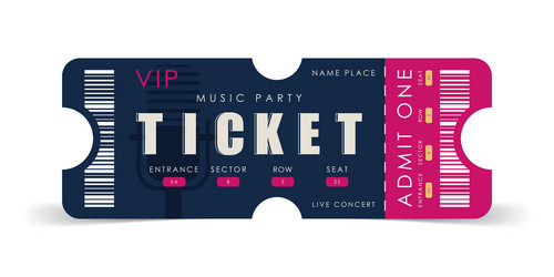 Ticket sample design template Royalty Free Vector Image