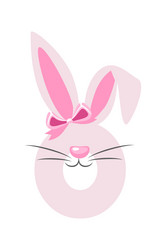 Funny bunny number 5 for kids five digit Vector Image
