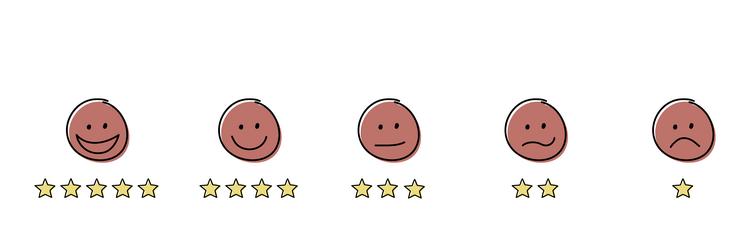 Star rating with cartoon stickman appraisal Vector Image