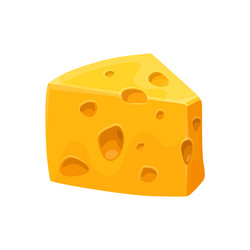 Piece of cheese or curd icon clipart Royalty Free Vector
