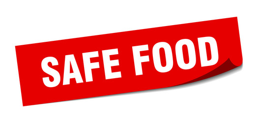 Safe food sticker square isolated sign Royalty Free Vector