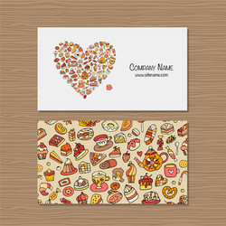 Greeting cards design idea for sweets shop Vector Image
