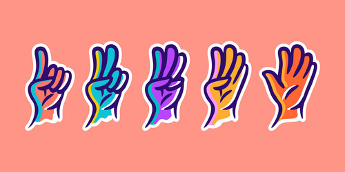 Fingers count cartoon hands showing number Vector Image
