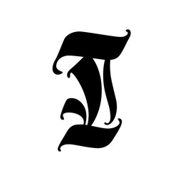 Letter i in gothic style alphabet symbol Vector Image