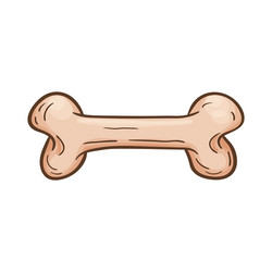 Black and white cartoon bone Royalty Free Vector Image