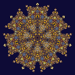 Seven pointed star mandala in flower style Vector Image