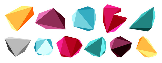3d low poly triangle design elements Royalty Free Vector
