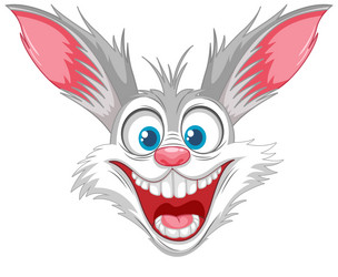 Four crazy rabbit cartoon smiles Royalty Free Vector Image