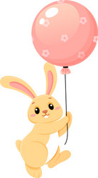 Cute bunny with pink bow girlish print Royalty Free Vector
