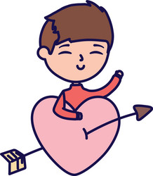 Love valentines day cupcake withn heart and arrow Vector Image