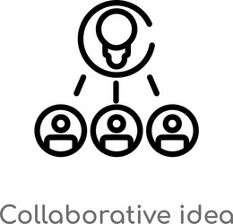 Outline collaboration icon isolated black simple Vector Image