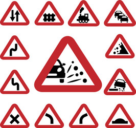 Big traffic signs set Royalty Free Vector Image