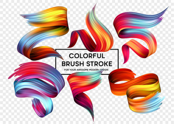 Set of colorful brush strokes modern design Vector Image