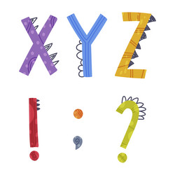 T consonant letter dino font dinosaur alphabet Vector Image