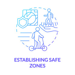 Establishing safe zones blue concept icon Vector Image