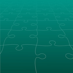 Perspective teal puzzles pieces - jigsaw Vector Image