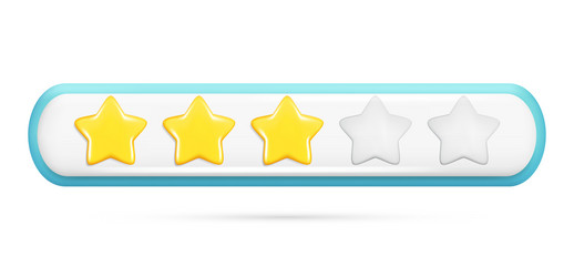 Realistic 3d glossy computer rating feedback with Vector Image