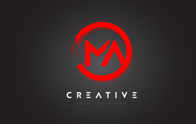 Red ma serif letter logo design with creative Vector Image