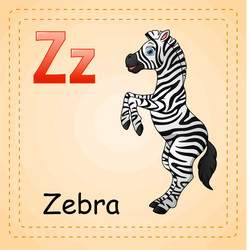 Animals alphabet z is for zebra Royalty Free Vector Image