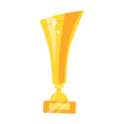 Gold cup and award flat Royalty Free Vector Image