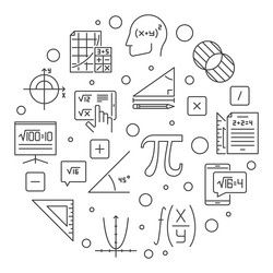 Mathematics doodle hand drawn school set Vector Image