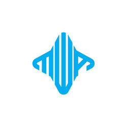 Mwa letter logo creative design with graphic Vector Image