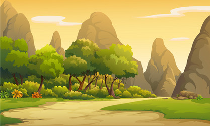 A big trunk tree with hole Royalty Free Vector Image