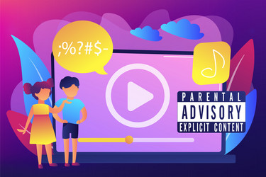 Parental advisory music concept banner header Vector Image