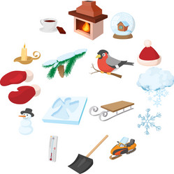 100 heating icons set cartoon style Royalty Free Vector