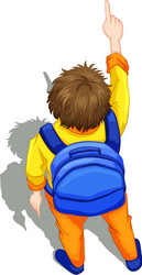 A back view of young boy Royalty Free Vector Image