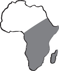 Africa map silhouette Royalty Free Vector Image
