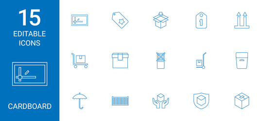 12 cardboard icons Royalty Free Vector Image - VectorStock