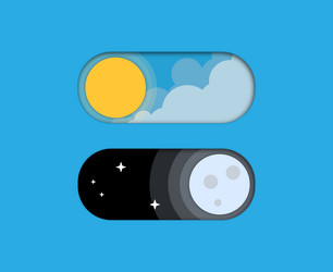 Day and night mode with icons Royalty Free Vector Image